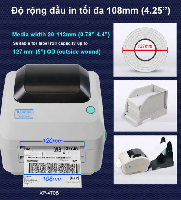 Máy In Tem Nhãn Vận Đơn Xprinter XP-470B | In Nhiệt Khổ A6